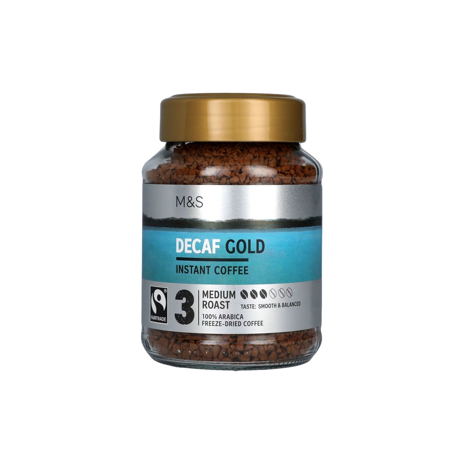 M&S Gold Decaf (Smooth & Balanced Medium Roast) Instant Coffee 100g ...