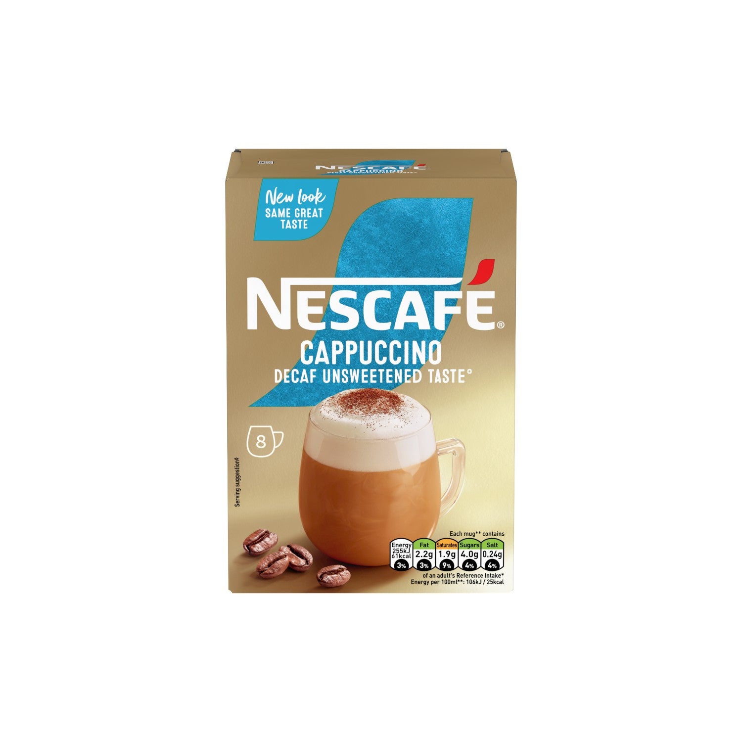 NESCAFE Decaf Cappuccino Unsweetened Taste (8 x 15g ) Sachets – Chefsneed